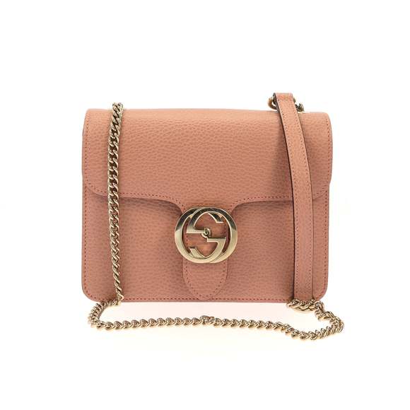 Gucci | Bags | Gucci Interlocking Crossbody Bag In Pink Leather | Poshmark